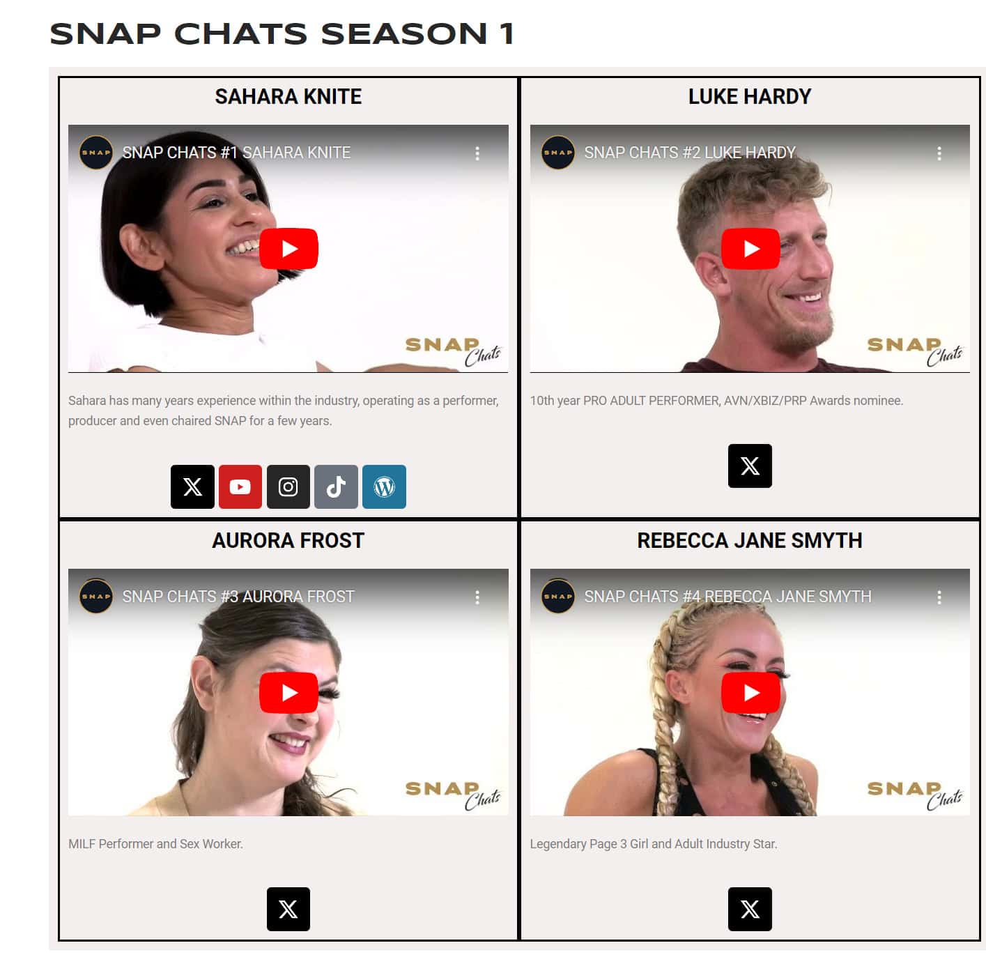 SNAP Chats Season 1 - SNAP Together